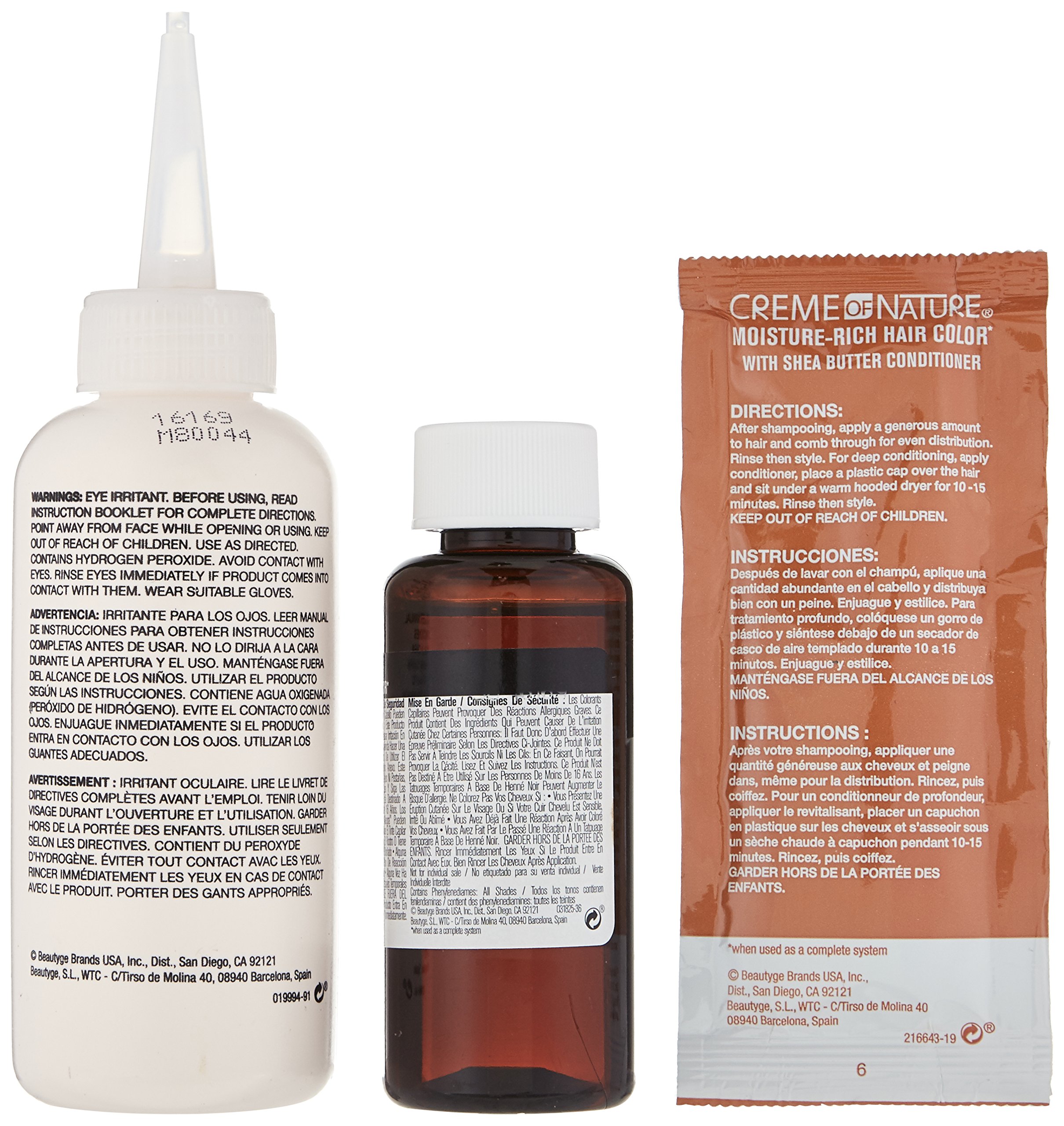 Moisture Rich Liquid Hair Color by Creme of Nature, C30 Red Hot Burgundy, with Shea Butter Conditioner, 1 Application