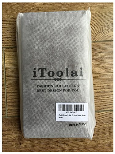 iToolai Women's Solid Color PU Leather Wristlet Clutches Purse Wallet Credit ID Cards Holder,Red