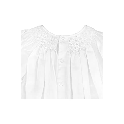Petit Ami Baby Girls' Bishop Smocked Daydress, Newborn, White