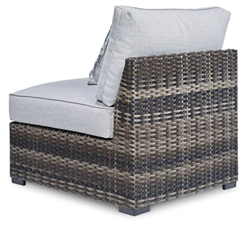 Signature Design by Ashley Harbor Court Outdoor Armless Chair with Cushion, 2 Count, Gray