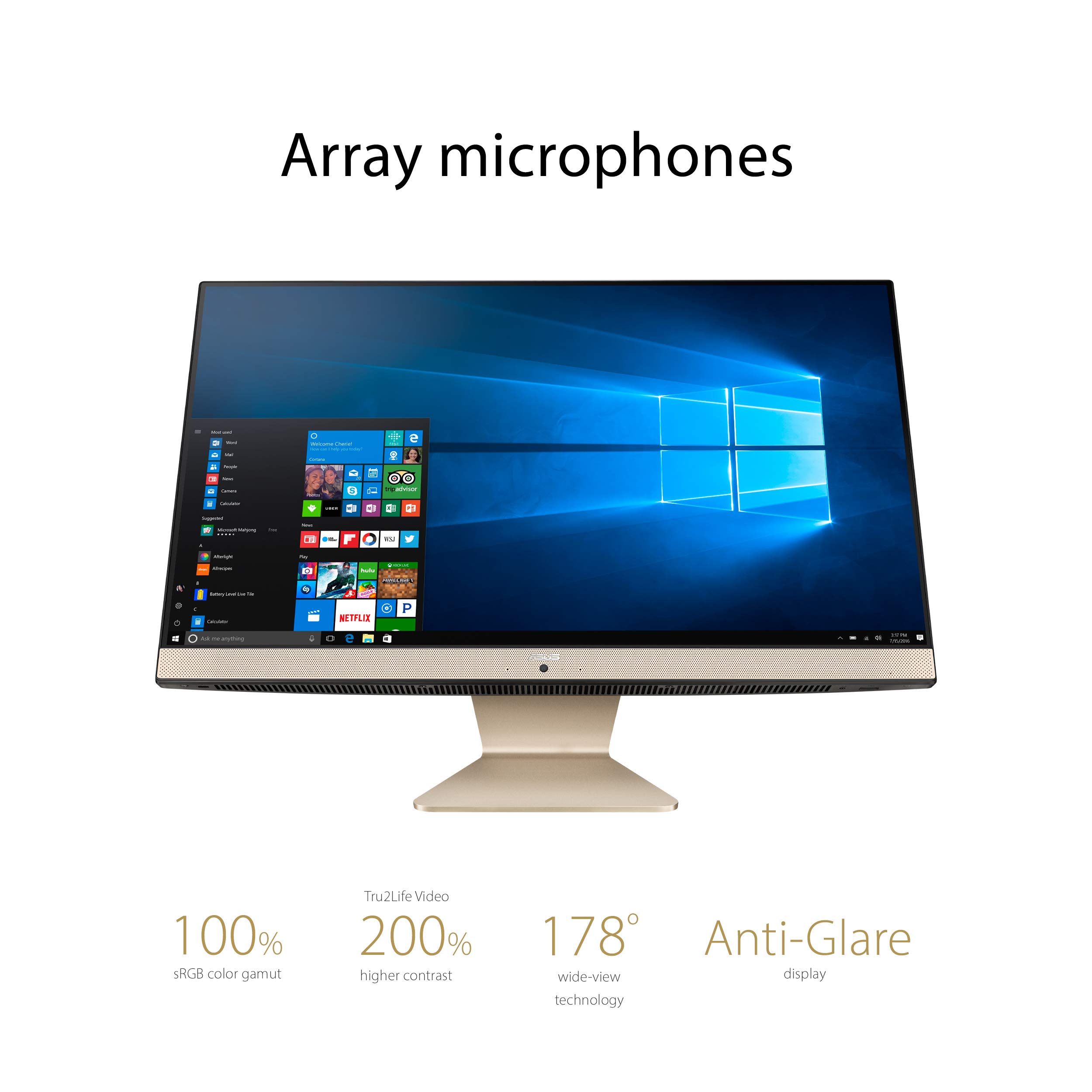ASUS AiO All-in-One Desktop PC, 23.8β FHD Anti-glare Display, AMD Ryzen 3 3250U Processor, 8GB DDR4 RAM, 512GB PCIe SSD, Windows 10 Home, Kensington Lock, V241DA-DB301 (Renewed)