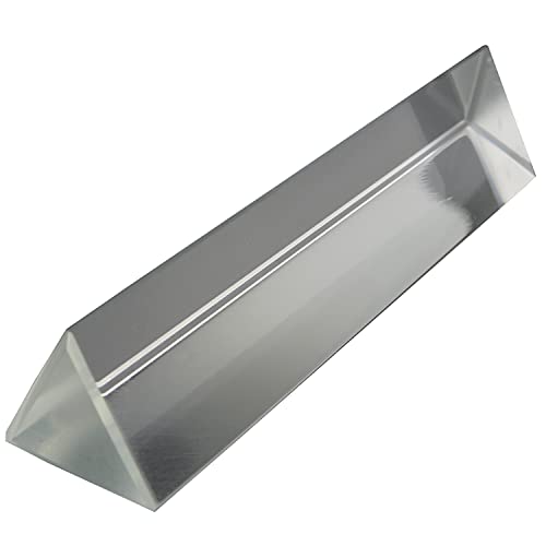 Equilateral Prism FMHXG Crystal 3.54inch Optical Glass Triangular Prism for Teaching Light Spectrum Physics and Photo Photography Prism, 20x20x90mm