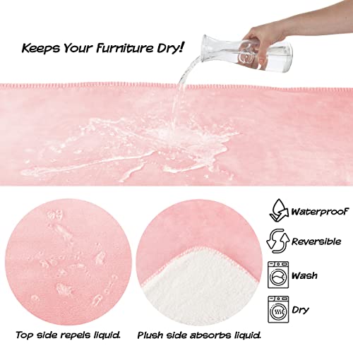 Waterproof Pet Blanket β Reversible Pink Throw Protects Couch, Car, Bed from Spills, Stains, or Fur β Dog and Cat Blankets by Petmaker (50x60)