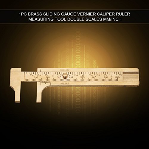 Brass Mini Vernier Caliper Sliding Gauge Vernier Caliper Double Scales mm/inch Ruler Measuring Tool for Jewellery Measurement 80mm/100mm (Double Scale 80mm)