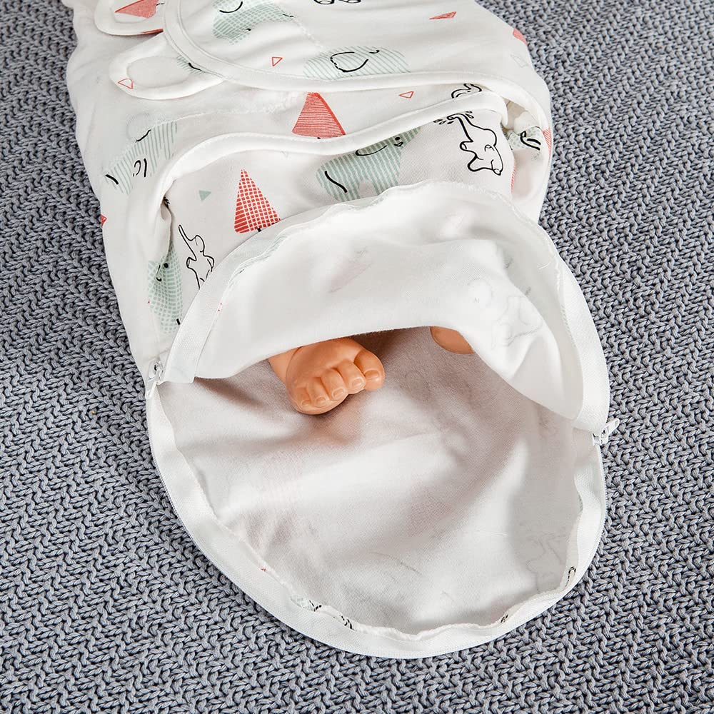 Baby Swaddle Blanket Boy Girl,Super Soft Material Newborn Adjustable Swaddles for 0-3 Months,2-Way Zipper Sleep Sack 2 Pack Wrap Set(Small/Medium)