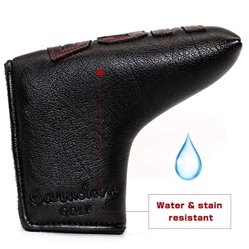 Barudan Golf Black Putter Headcover Covers Cover for Blade Style Putters, Magnetic USA Flag Blade Putter Headcovers with Magnet for Men