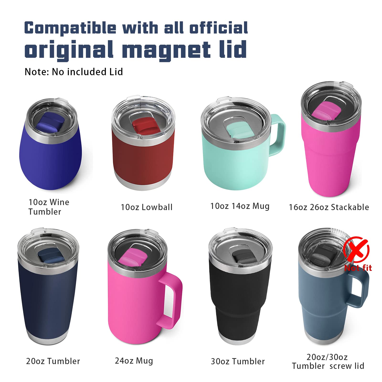 Beonsky 12 Colors New Upgrade Magnetic Slider Replacement Block, Compatible with YETI Lids 10 oz, 14 oz, 16 oz, 20 oz, 26 oz, 30 oz (Black Seafoam)