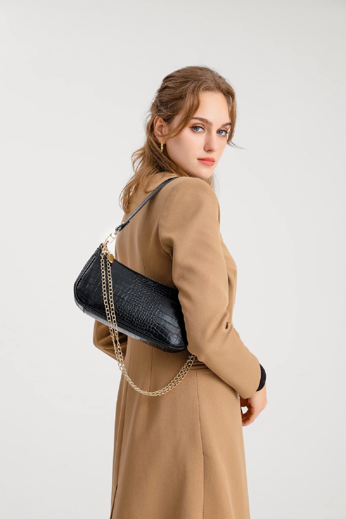 Barabum Quilted Tote Bag for Women,Black Shoulder Bag,Lightweight Tote Bag Work Bag