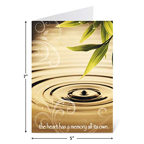 Thoughts of Peace Sympathy Greeting Cards - Set of 8 (4 Designs), Large 5" x 7", Sympathy Cards with Sentiments Inside, White Envelopes