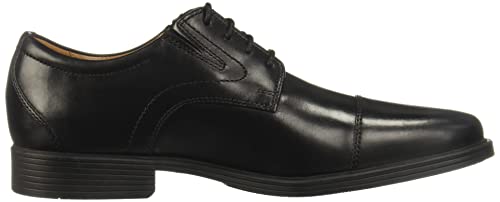 Clarks mens Whiddon Cap Oxford, Black Leather, 14 US