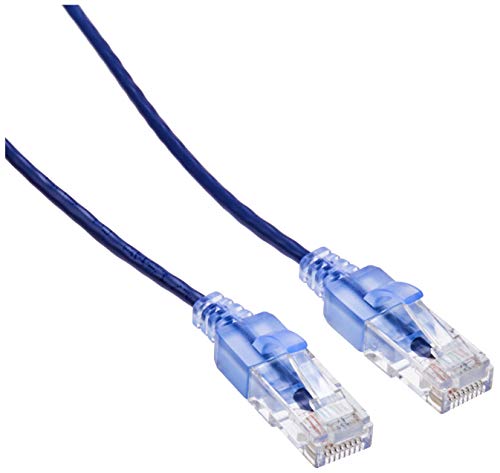 Monoprice Cat6A Ethernet Patch Cable - Snagless RJ45, 550Mhz, 10G, UTP, Pure Bare Copper Wire, 30AWG, 10-Pack, 7 Feet, Purple - SlimRun Series