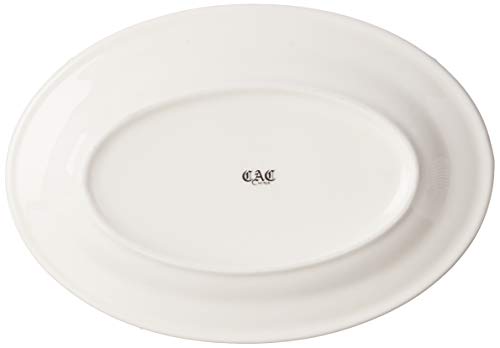 CAC China REC-13 Rolled Edge 11-1/2 by 8-1/4-Inch Stoneware Oval Platter, American White, Box of 12