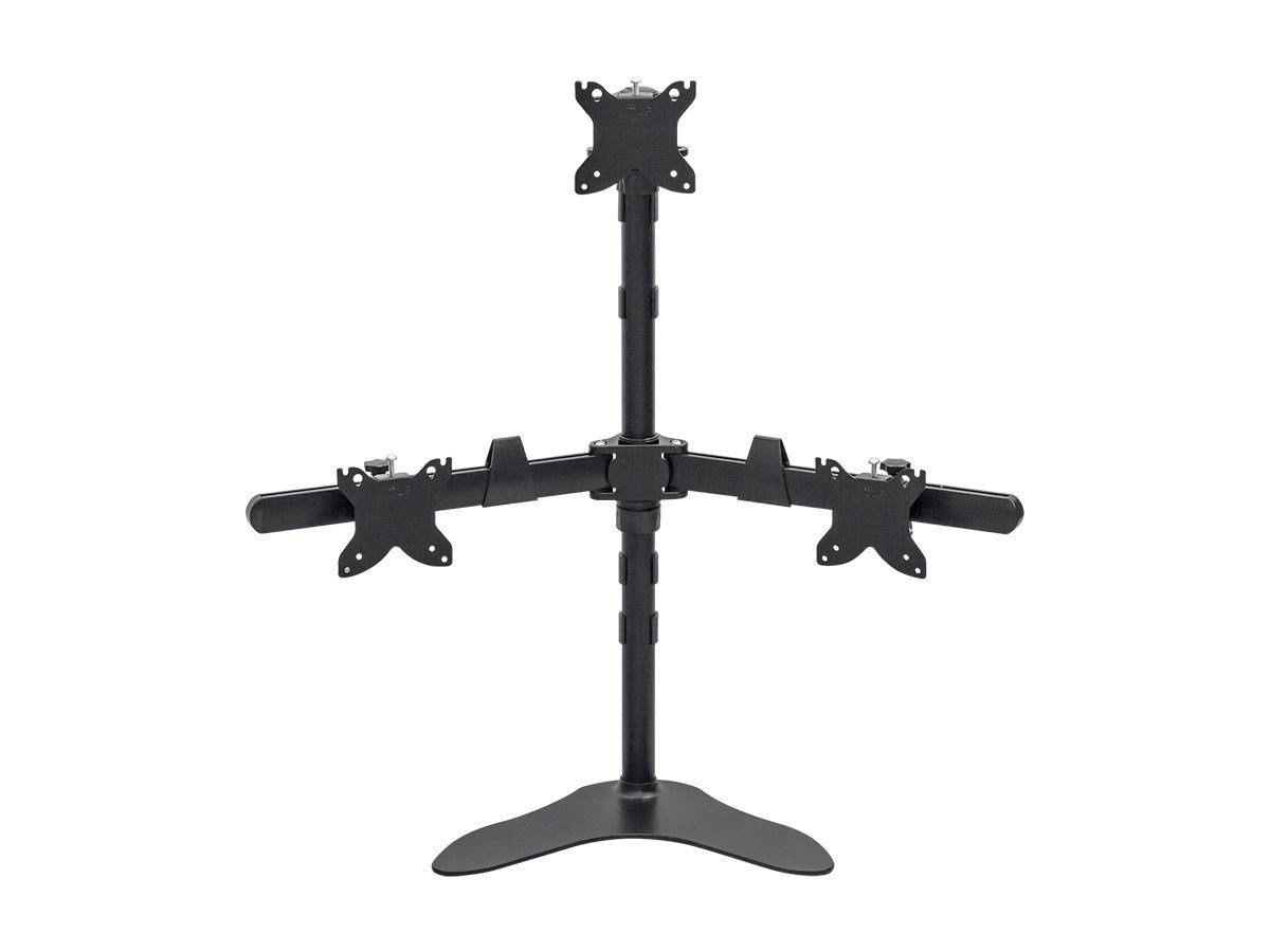 Monoprice Triple Monitor Pyramid Free Standing Desk Mount 1534; - 3034;, Black, Model:115707