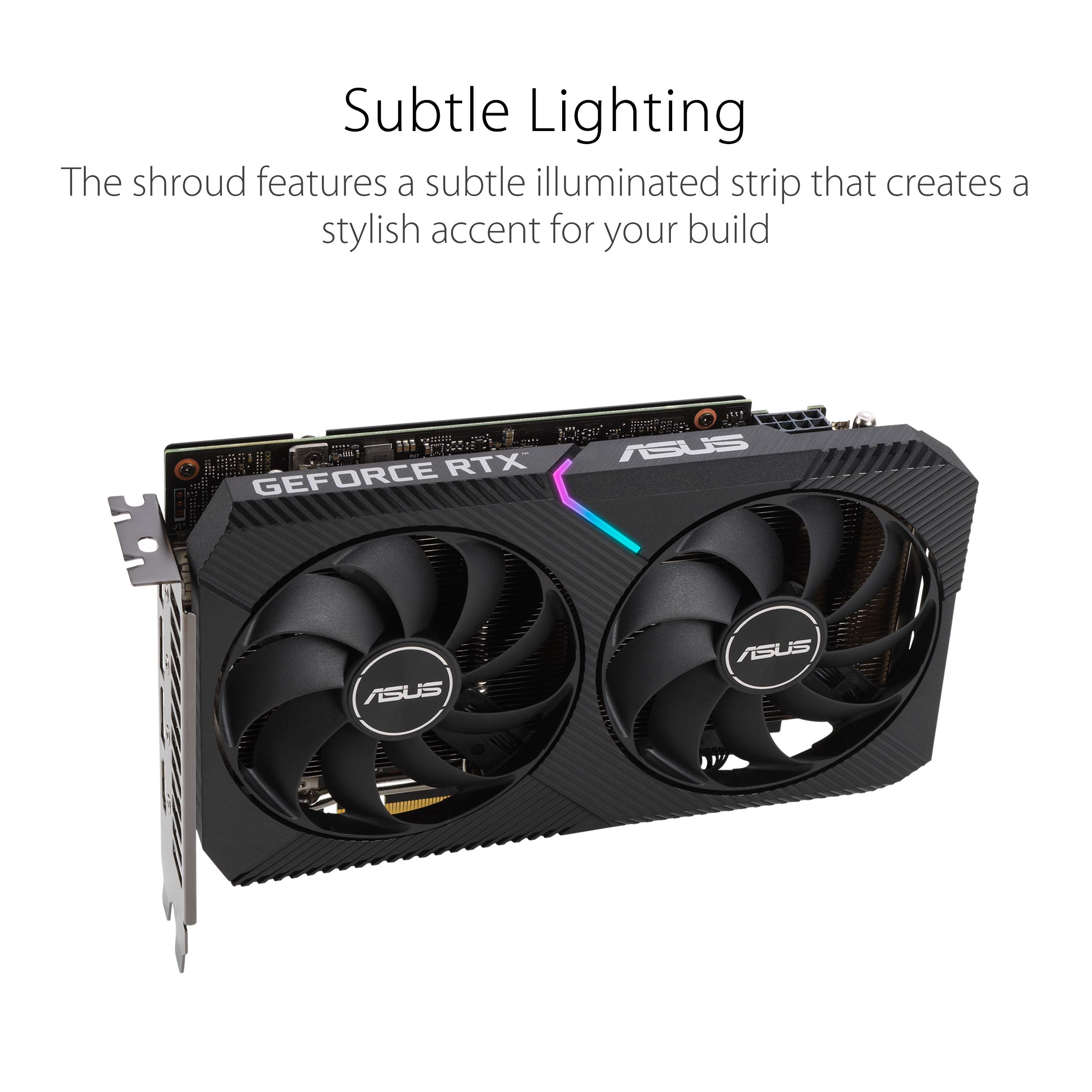 ASUS Dual NVIDIA GeForce RTX 3060 OC Edition Gaming Graphics Card (PCIe 4.0, 12GB GDDR6 Memory, HDMI 2.1, DisplayPort 1.4a, 2-Slot Design, Axial-tech Fan Design, 0dB Technology, and More (Renewed)