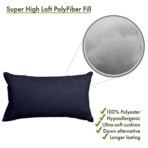Majestic Home Goods Navy Villa Indoor Small Throw Pillow 20" L x 5" W x 12" H