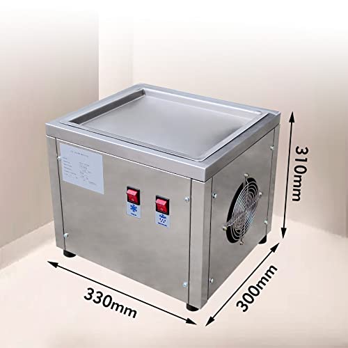 Mvckyi Commercial Countertop Mini Square Fried Ice Cream Roll Machine, Frozen Yogurt Ice Pan Rolled Machine Electric Stir Fry Ice Cream Rolled Maker for Home Bar Cafe
