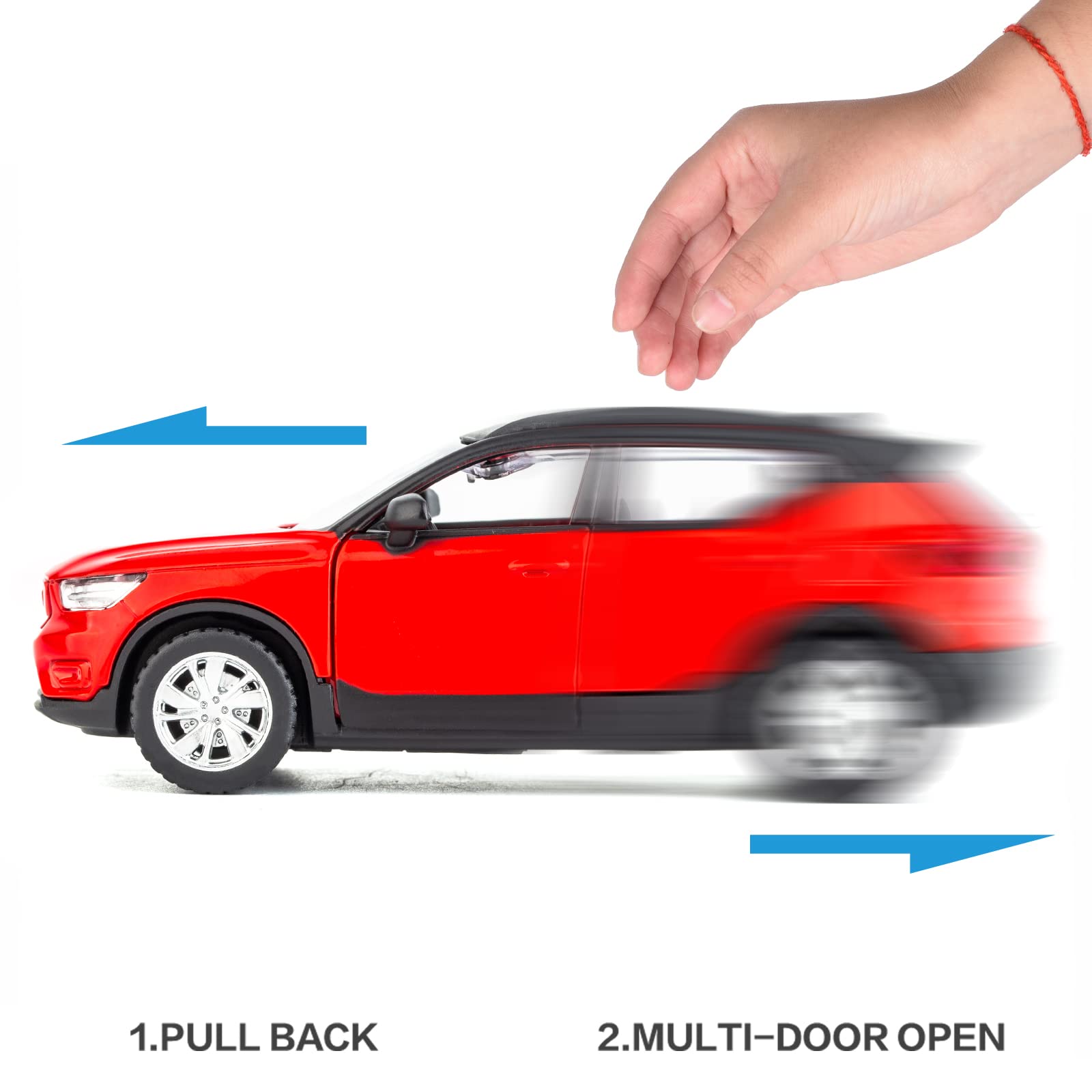 BDTCTK 1/39 Scale XC40 diecasting Car Model, Alloy Toy Car for Kids, Pull Back Vehicles for Toddlers Kids Boys Girls Gift Red