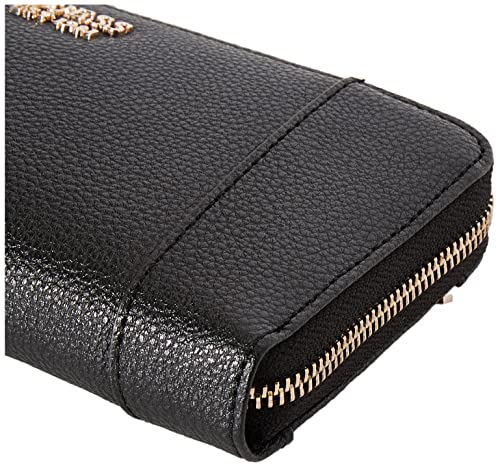 GUESS womens Naya Large Zip Around Wallet, Black, One Size US