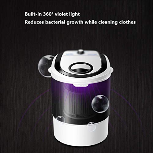 Black Washing Machine,Portable Machine for Compact Laundry Single Translucent Tub Machine Single Barrel