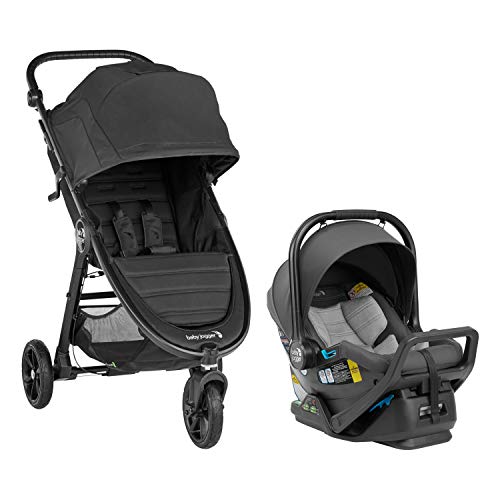 Baby Jogger City Mini GT2 Stroller, Jet with Baby Jogger City Go Air Infant Car Seat, Granite