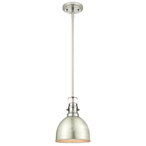 Westinghouse Lighting 6345500 One-Light Mini Pendant Hammered Brushed Nickel Finish