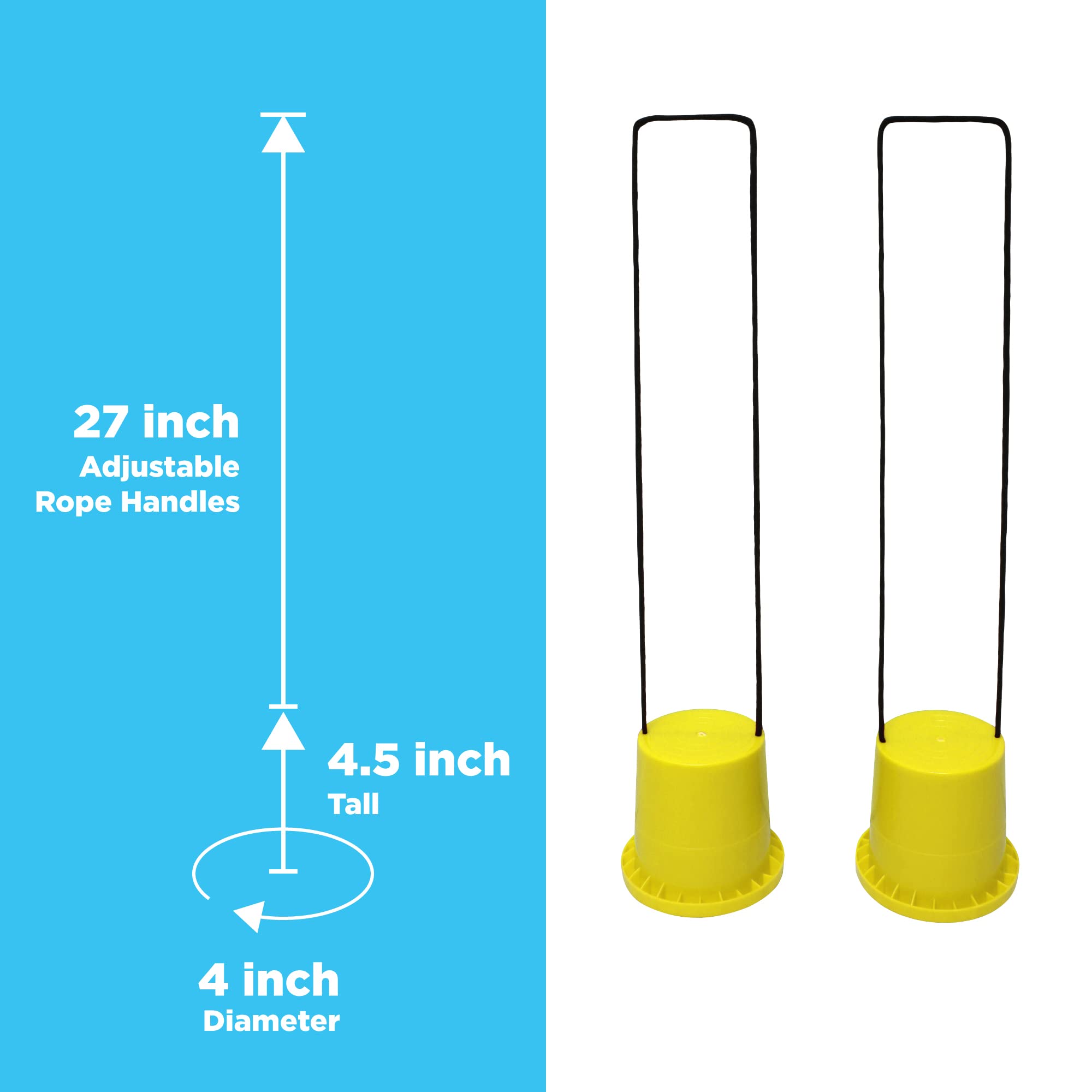 Get Out! Walking Bucket Stilts 2 Pack (Pair) Yellow Stepper Balance Bucket Shoe Stilts Toy, Cup Walkers Can Stomper Cups