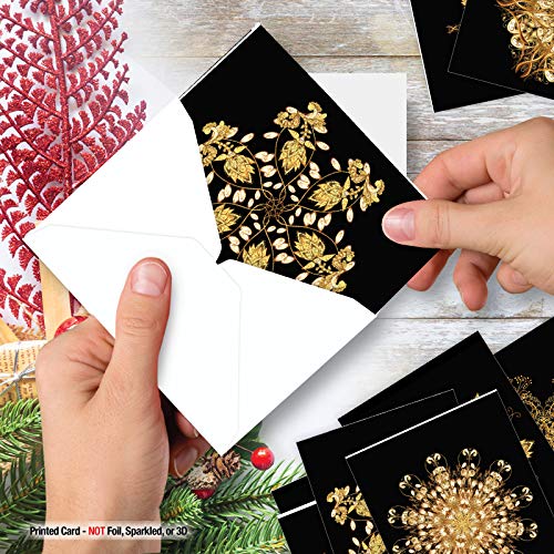 The Best Card Company - 10 Blank Note Cards Assortment (4 x 5.12 Inch) - Zen Patterns and Symbols, Bulk Boxed Set - Magnificent Mandalas AM6326OCB-B1x10