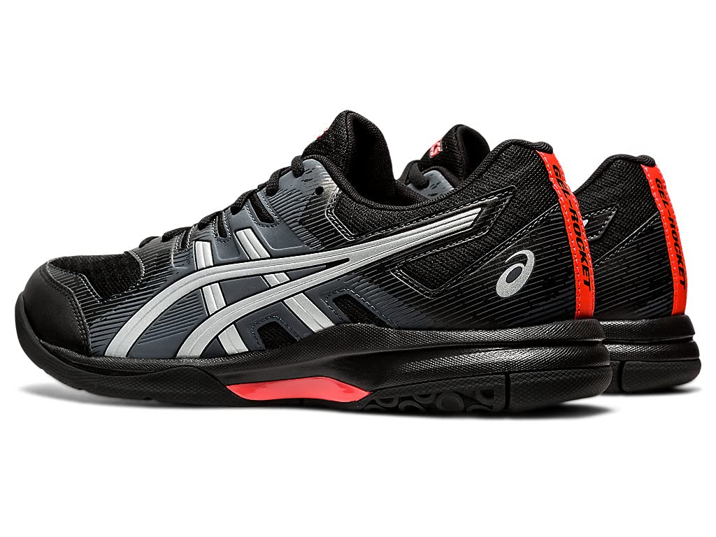 ASICS Men's Gel-Rocket 9 Indoor Court Shoes, 9.5M, Black/Sunrise Red