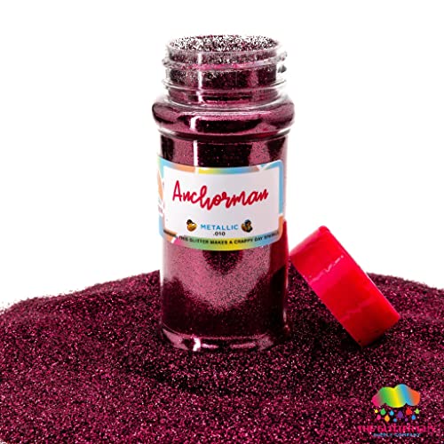 The Glitter Guy: Anchorman (Premium Metallic Burgundy Glitter) 3.6oz FINE 0.010" 1/96" 0.0254MM for Crafts Tumblers Decoration DIY Projects