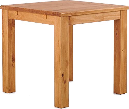 B.R.A.S.I.L.-Möbel TableChamp Dining Table Rio 31.5 x 31.5 Honey Solid Wood Pine Oiled Extension Extendable Komfort