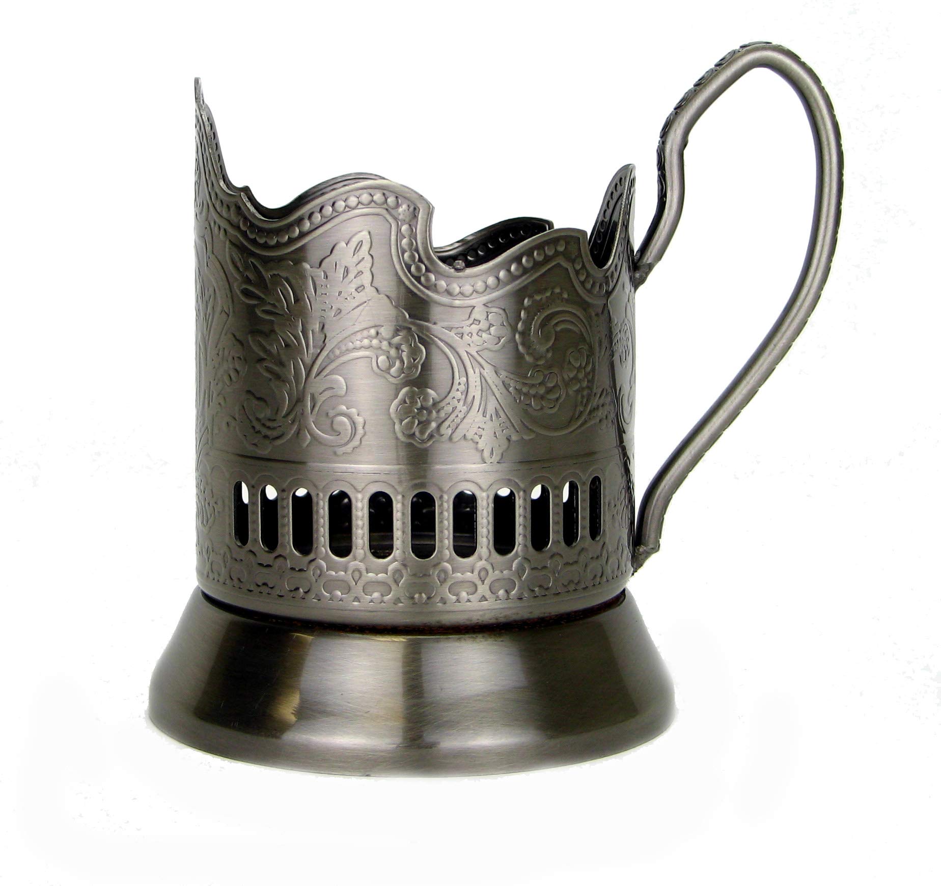 Belarus Russian Traditional Tea Set of 6 Granyoniy Hot Tea Glasses + 6 Metal Holders Podstakannik, Vintage, USSR