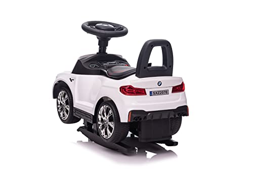 Best Ride On Cars BMW 4 in 1 Battery Powered Push Car, White, Large
