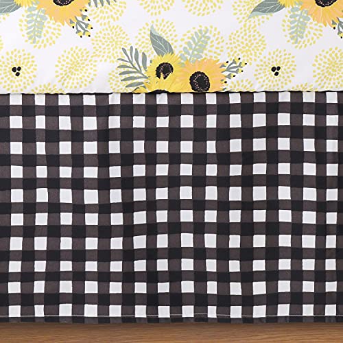 The Peanutshell Sunflower Crib Bedding Set for Baby Girls | 3 Piece Nursery Set | Crib Comforter, Fitted Crib Sheet, Dust Ruffle