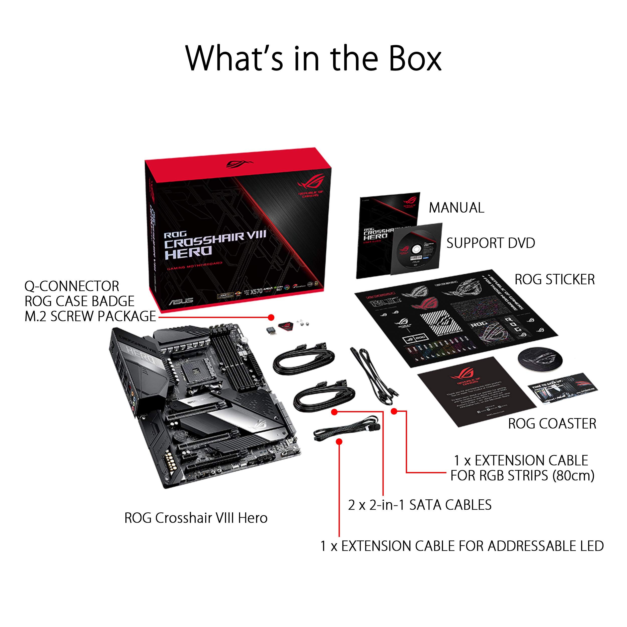 ASUS ROG Crosshair VIII Hero X570 ATX Motherboard with PCIe 4.0, Integrated 2.5 Gbps LAN, USB 3.2, SATA, M.2, Node and Aura Sync RGB Lighting