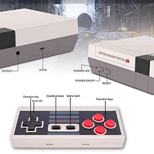 Classic Mini Retro Game Console with Built-in 620 Video Games and 2 Classic Wireless Controllers,AV Output Game System for Kids and Adults Ideal Gift.