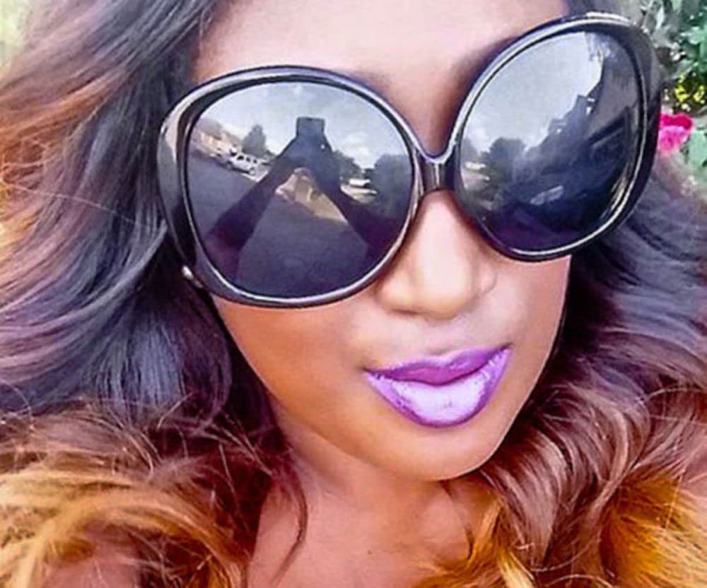 AStyles - Big Huge Oversized Vintage Style Sunglasses Retro Women Celebrity Fashion (Black), X-Large