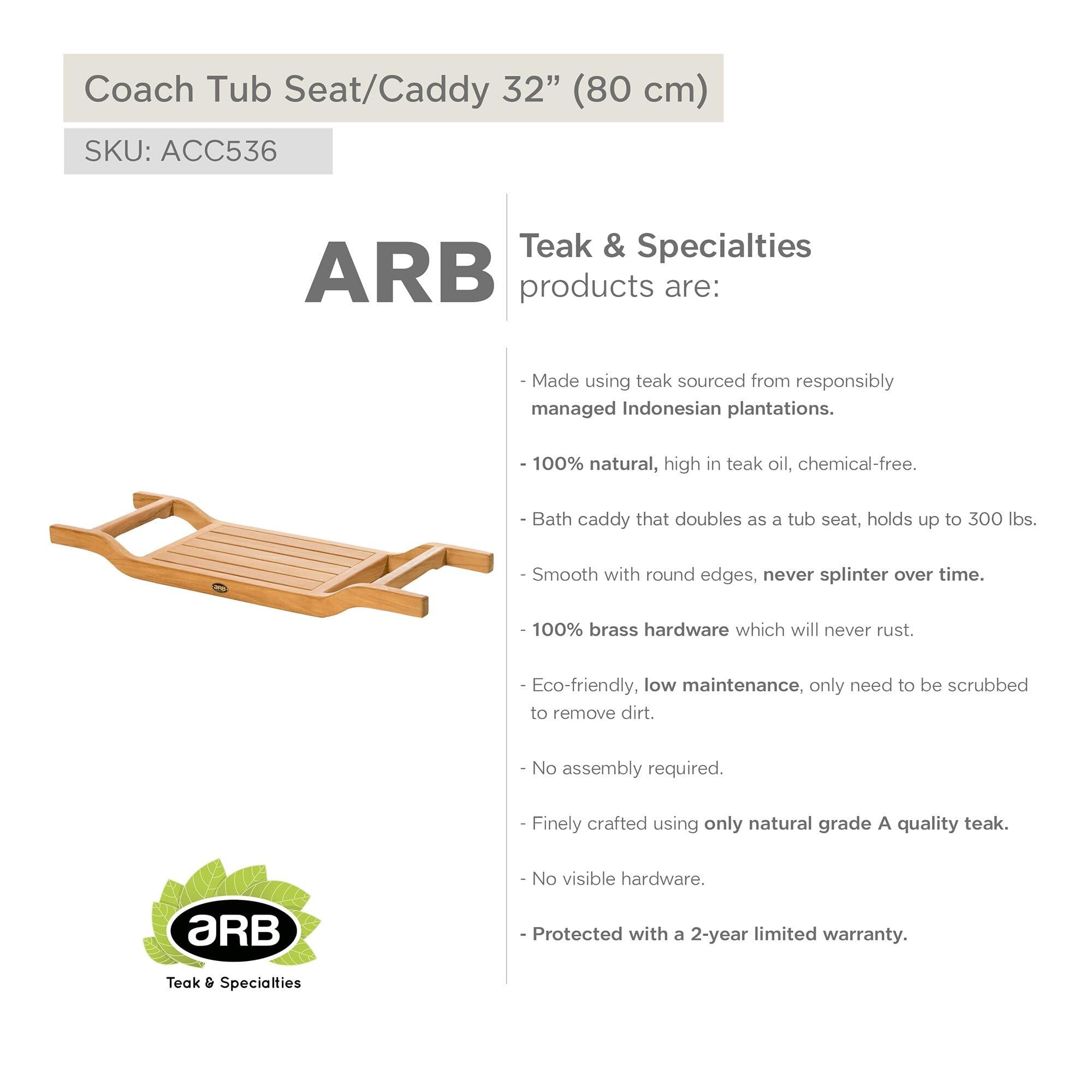 Coach tub seat/Caddy 31.5" (80 cm)