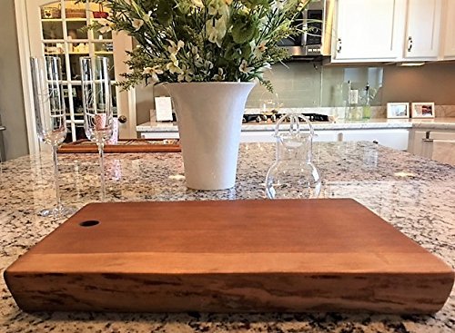 Black Walnut Ultra Large Gorgeous, Forest-to-Table Solid Double Live Edge Wood Charcuterie/Appetizer/Sushi/Dessert/Grazing Board/Serving Platter 100% USA Handcrafted. About 21 x 22 x 1.25