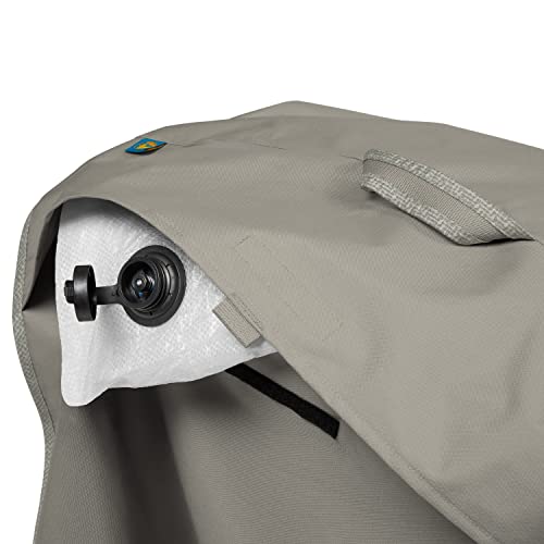Duck Covers Weekend Water-Resistant Outdoor Rectangular Table & Chair Cover with Integrated Duck Dome, 107 x 82 x 32 Inch, Moon Rock, Patio Covers for Outdoor Furniture