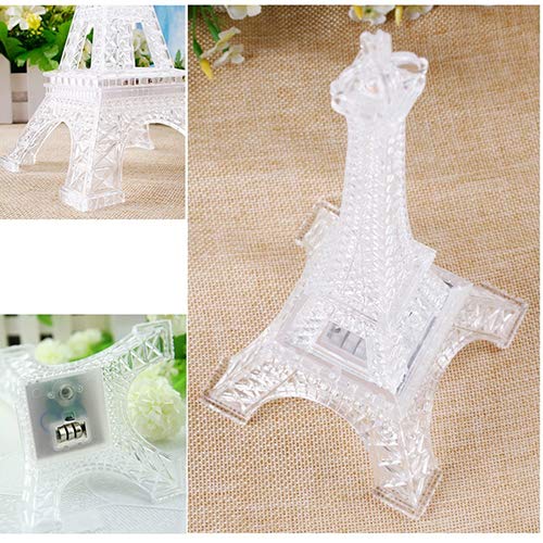Baost LED Light Up Eiffel Tower Lamp Light Colorful Night Light Birthday Gift Decorative Button Lamp Creative Kids Bedside Lamp Cake Topper Random