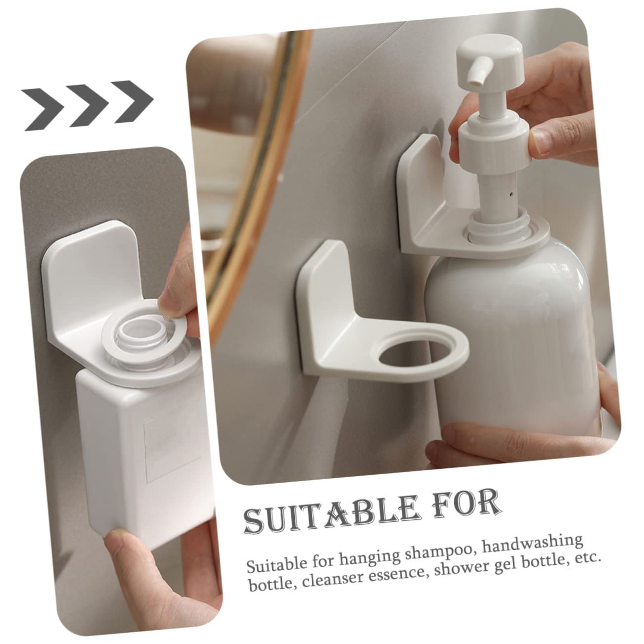 Cabilock 8 Pcs Wall Storage Rack Bathroom Bottle Bracket Bathroom Shower Gel Bottle Stand Bathroom Accessory Bathroom Storage Holder Waterproof Shower-gel Holder Shampoo Bottle Rack