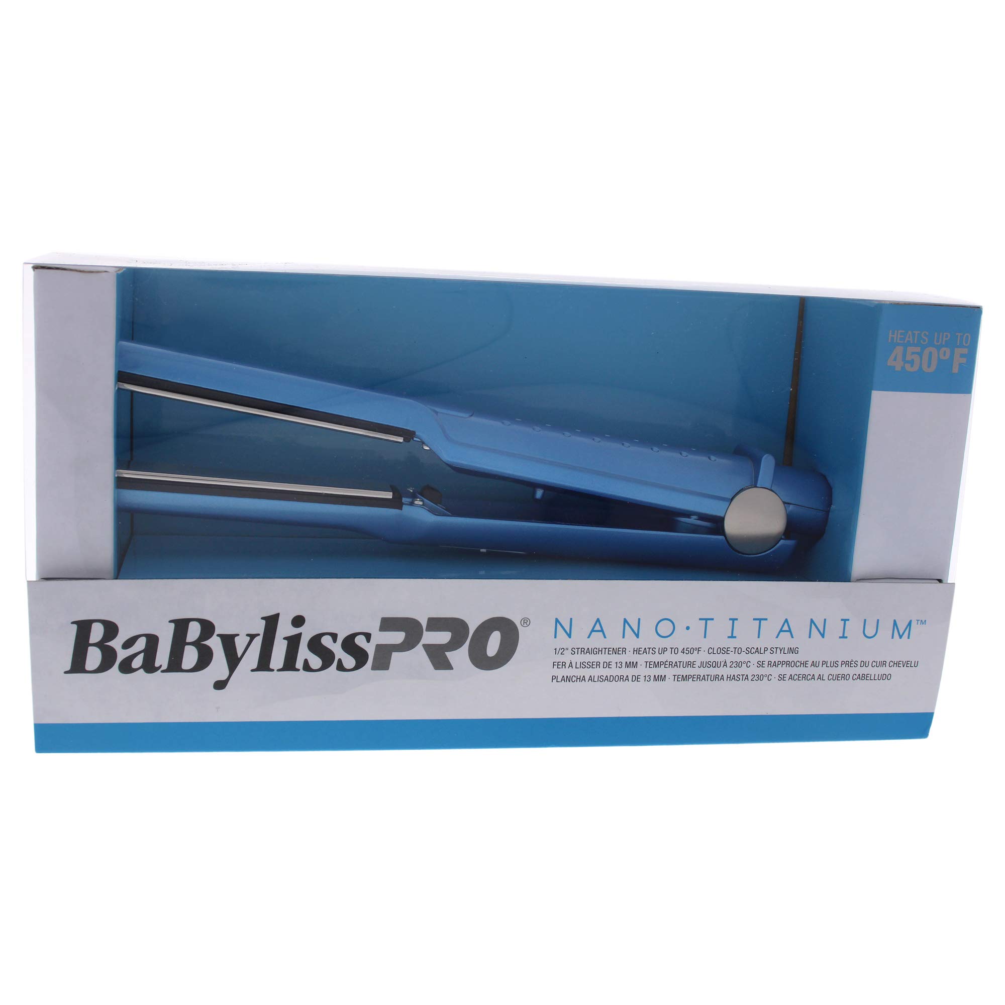 BabylissPRO Nano Titanium Flat Iron, 1/2 Inch