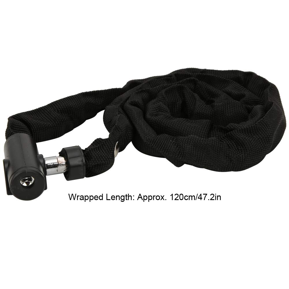 Beaswhca Manganese Steel Anti-Theft Mountain Bike Key Chain Lock Portable Extended Security Scooter Electric Scooter 1.2m