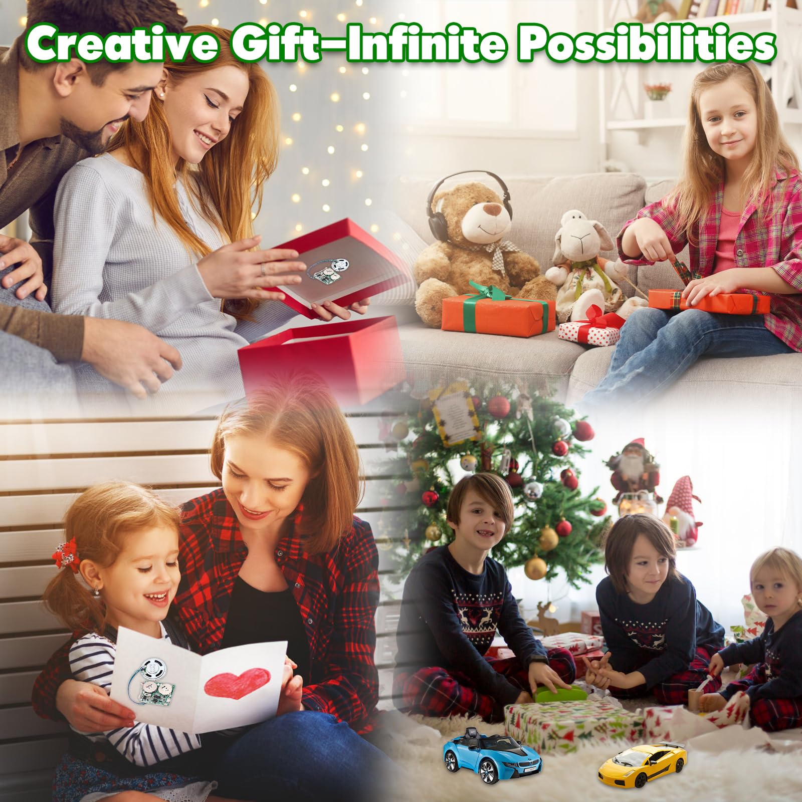Icstation DIY Light Sensor Sound Module, Micro USB Recordable Sound Chip 8M Memory Speaker Talking Programmable Music Player Box for Birthday Greeting Card Anniversary Present