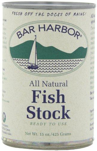 Bar Harbor Fish Stock - Maine Seafood Essence, Gluten-Free, All-Natural Ingredients - Ideal for Soups, Stews, and Seafood Dishes - 15 oz Can (Pack of 6)