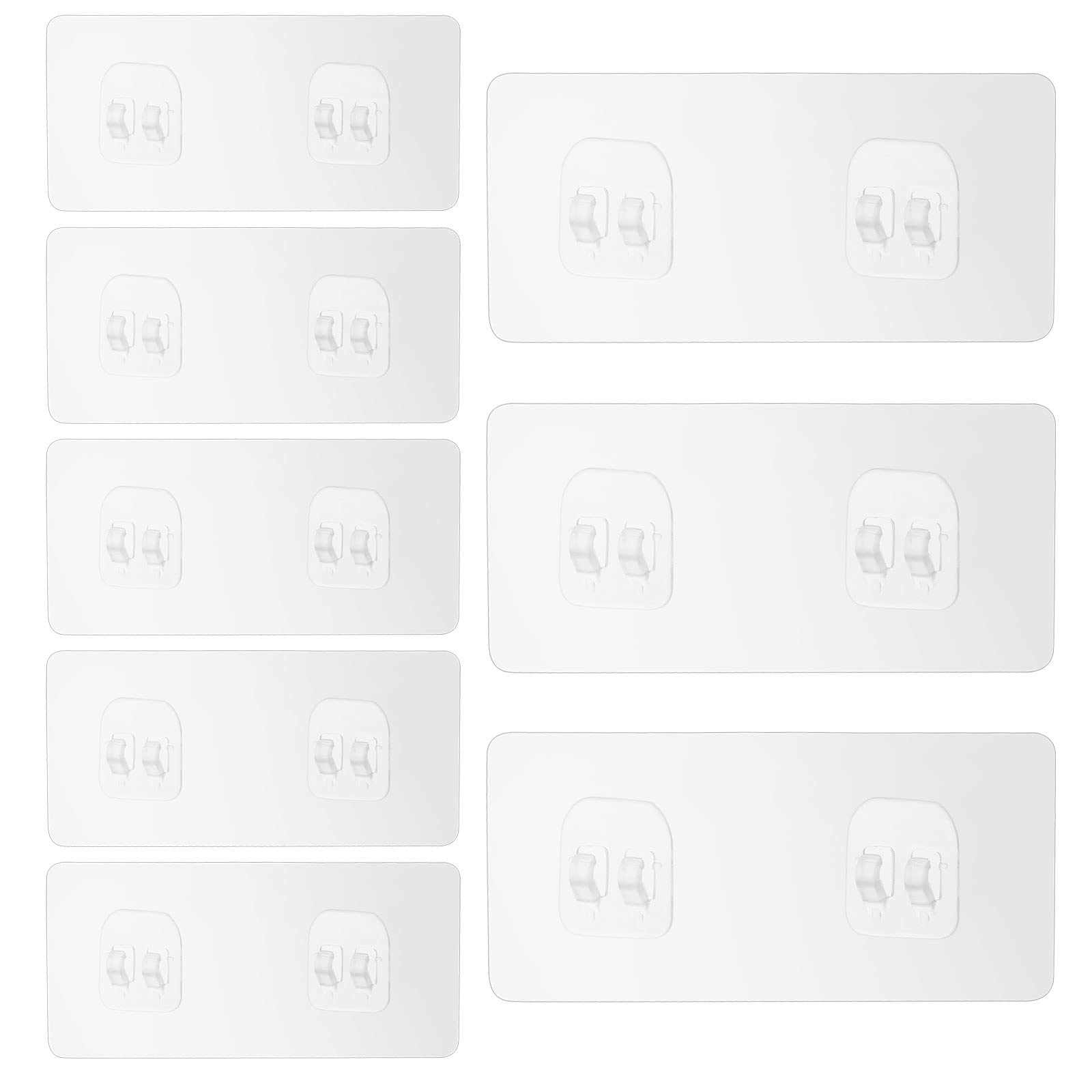 Prasacco 8 Pcs Adhesive Hooks Strong Shower Shelf Hooks Double Claw Wall Hooks Sticker Hooks for Shower Caddy Basket Kitchen Bathroom