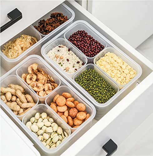 KNC Food Storage Containers with Lids Airtight,Reusable Fresh Produce Fruit Storage Organizer, Refrigerator Food Fresh Box with 4 detachable small boxes for Storing Fish, Meat, Vegetables,Grain