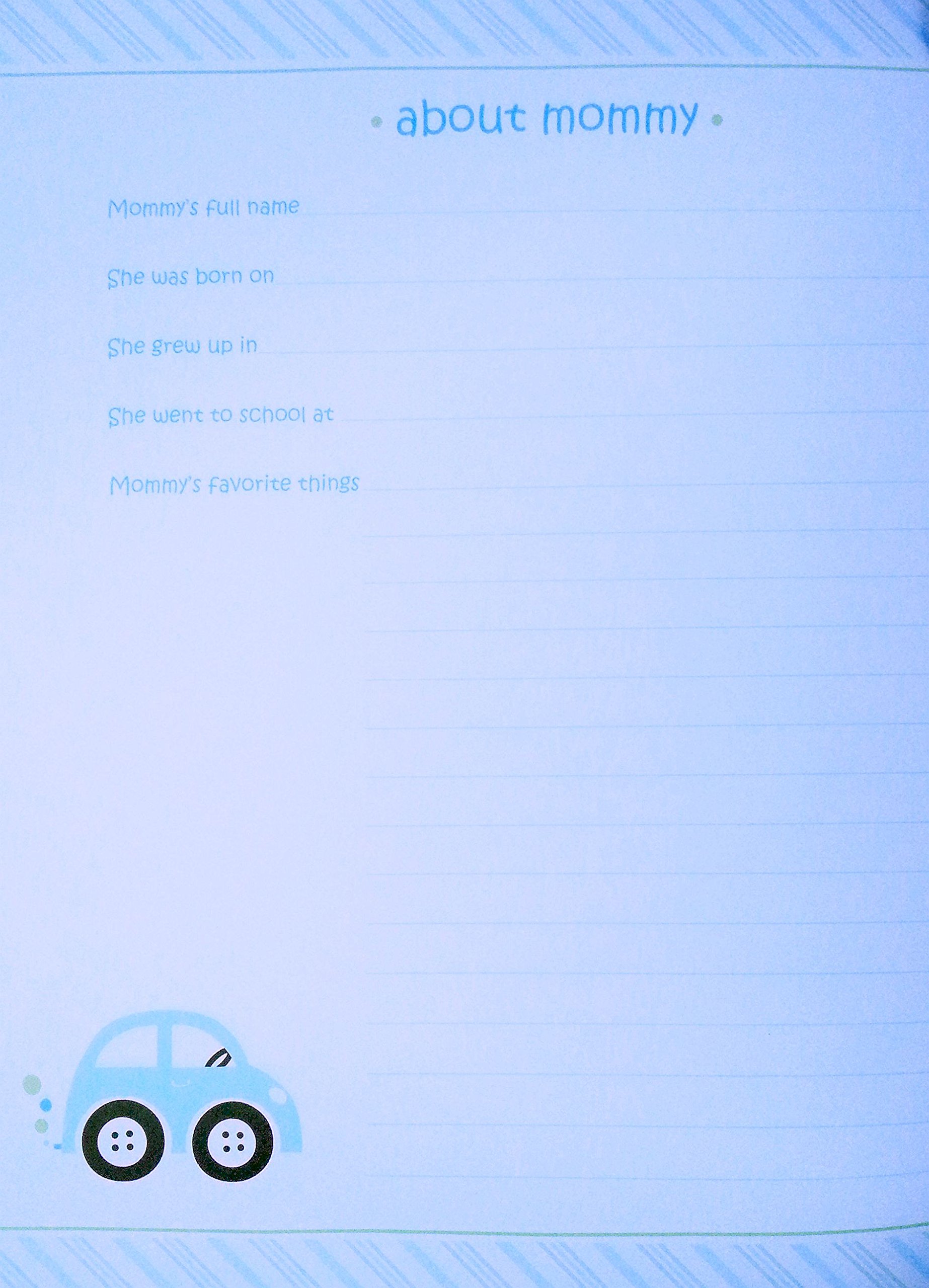 Lil Peach Train Baby Five Year Memory Book Photo Journal, Cherish Every Precious Moment Of Your Babys First Years, Blue