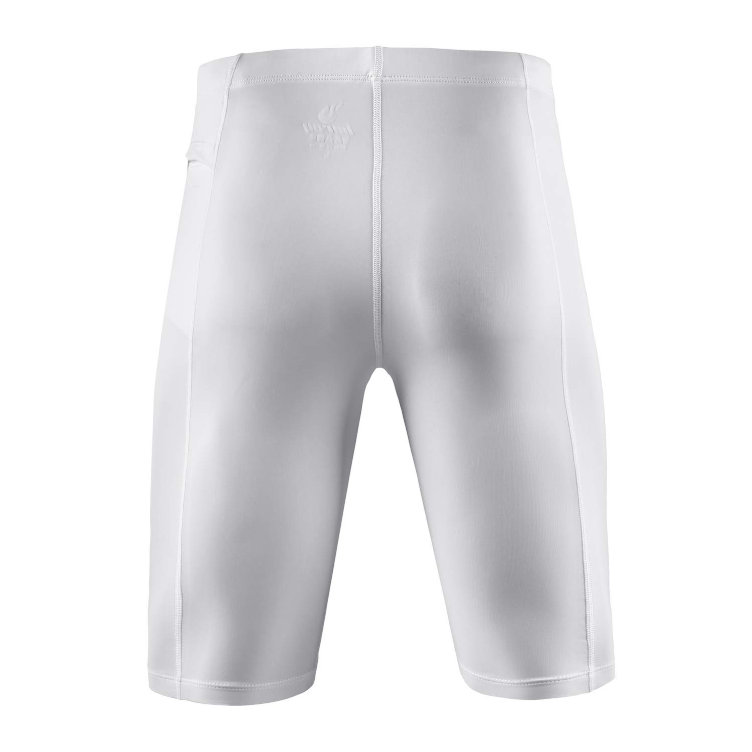 beroy Mens Compression Shorts Training Athletics Workout Tight Sports Base Layer with One Pocket for Phone(White,M)