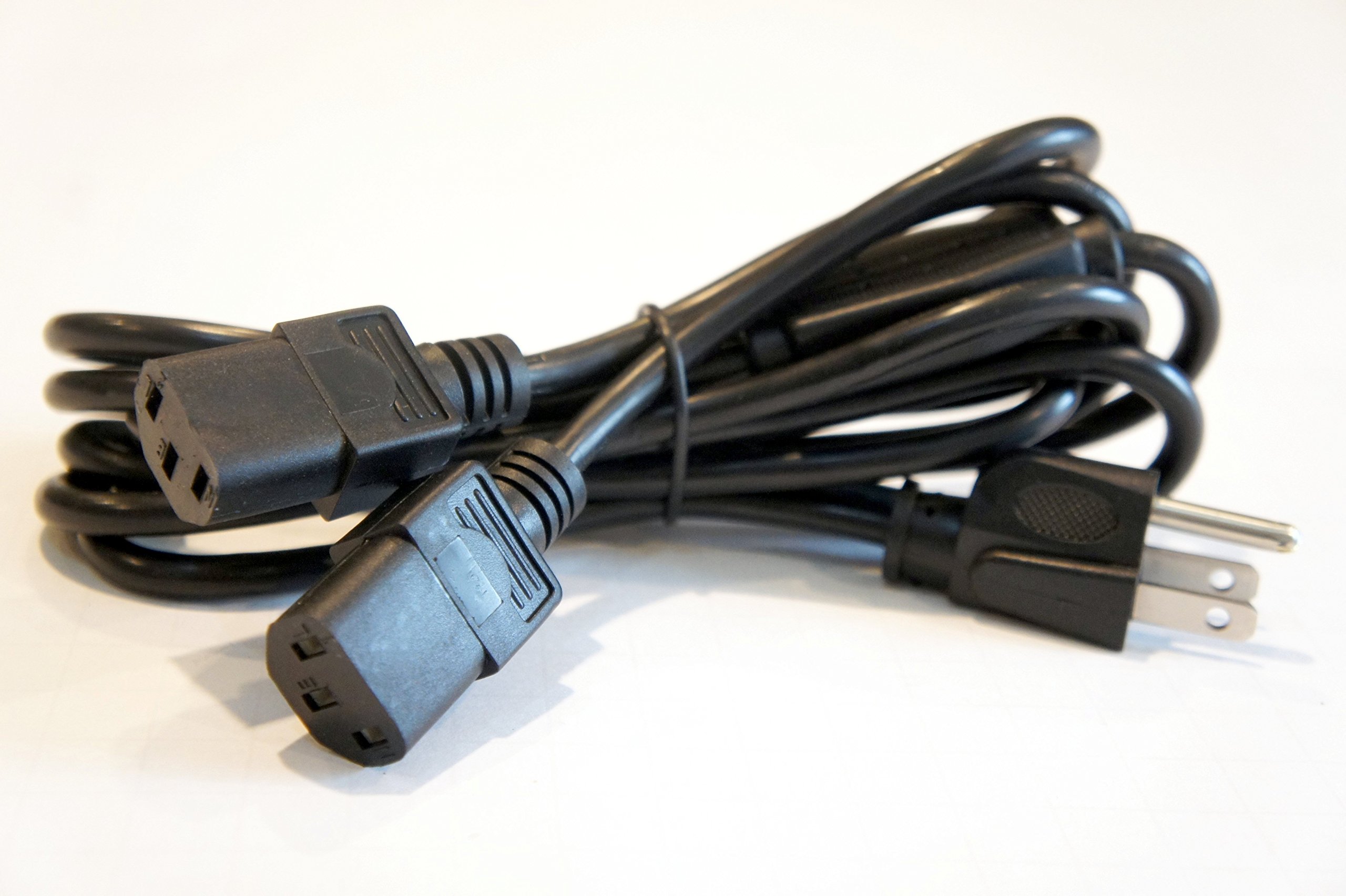 Dual Monitor Computer Screen Power Cord Cable 6 Foot AC 3 Prong Power Cord